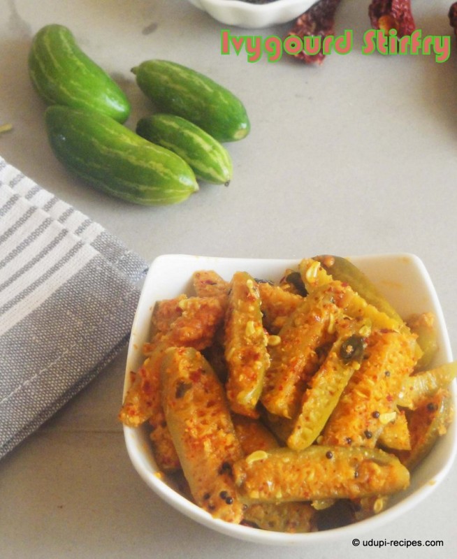 Ivy Gourd Stir fry | Tindora Stir fry Recipe - Udupi Recipes