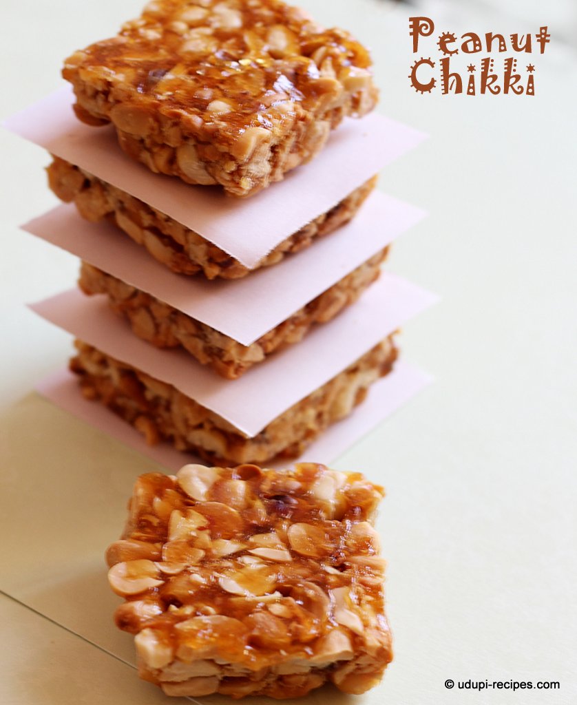Peanut Brittle | Peanut Chikki Recipe - Udupi Recipes