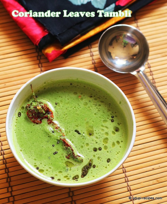 Coriander Leaves Tambli | Kottambari Soppu Tambuli - Udupi Recipes