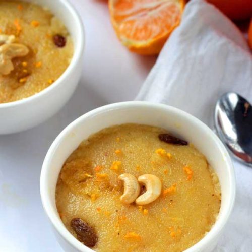 Orange Rava Kesari | Orange Sheera Recipe - Udupi Recipes